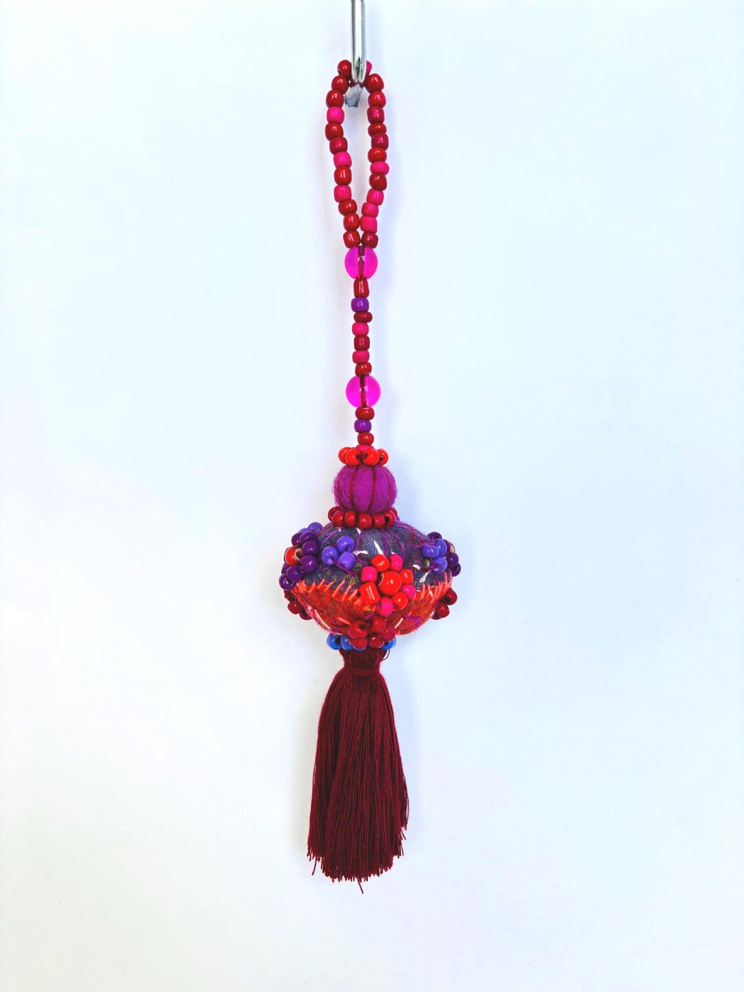 Handmade Upcycled Fabric Doodad, Beaded Tassel Charm #1 - Etsy