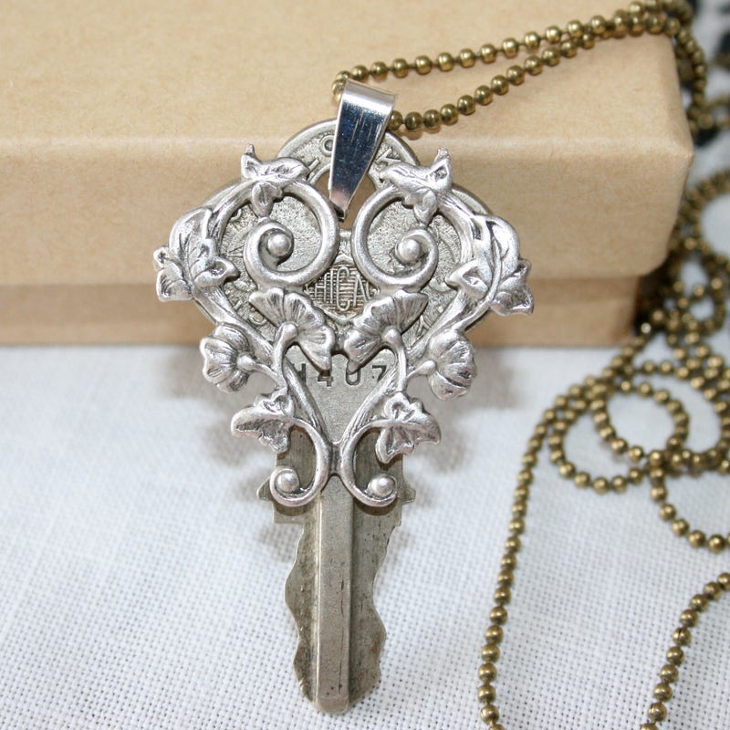Long Key Necklace - Etsy