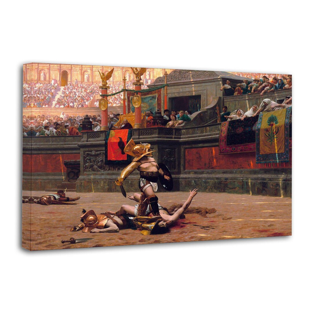 Roman Gladiator Warrior Sparta Colosseum Painting on Canvas Wall Art ...