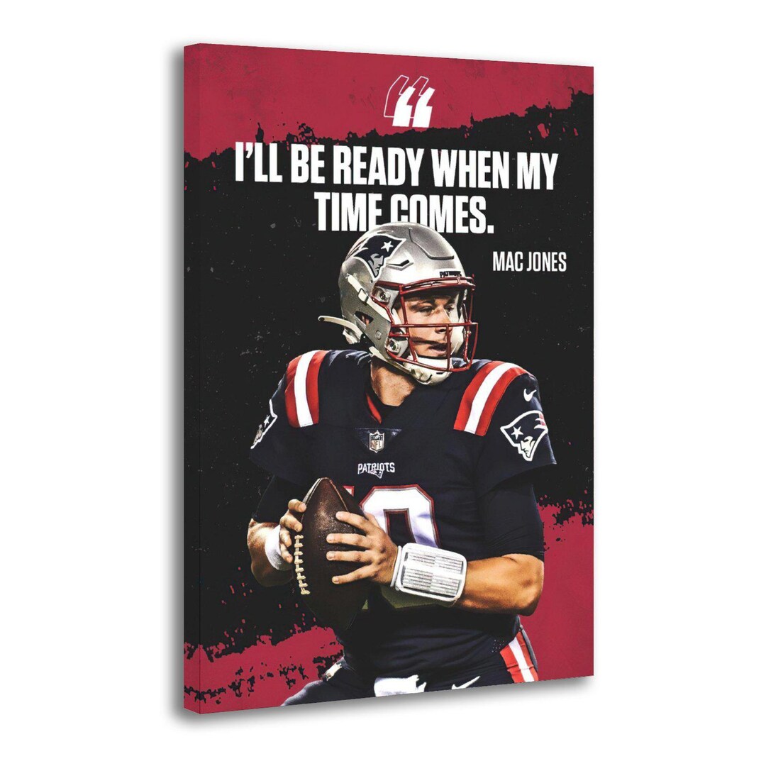 Mac Jones Throwing American Football Canvas Wall Art Poster Picture ...