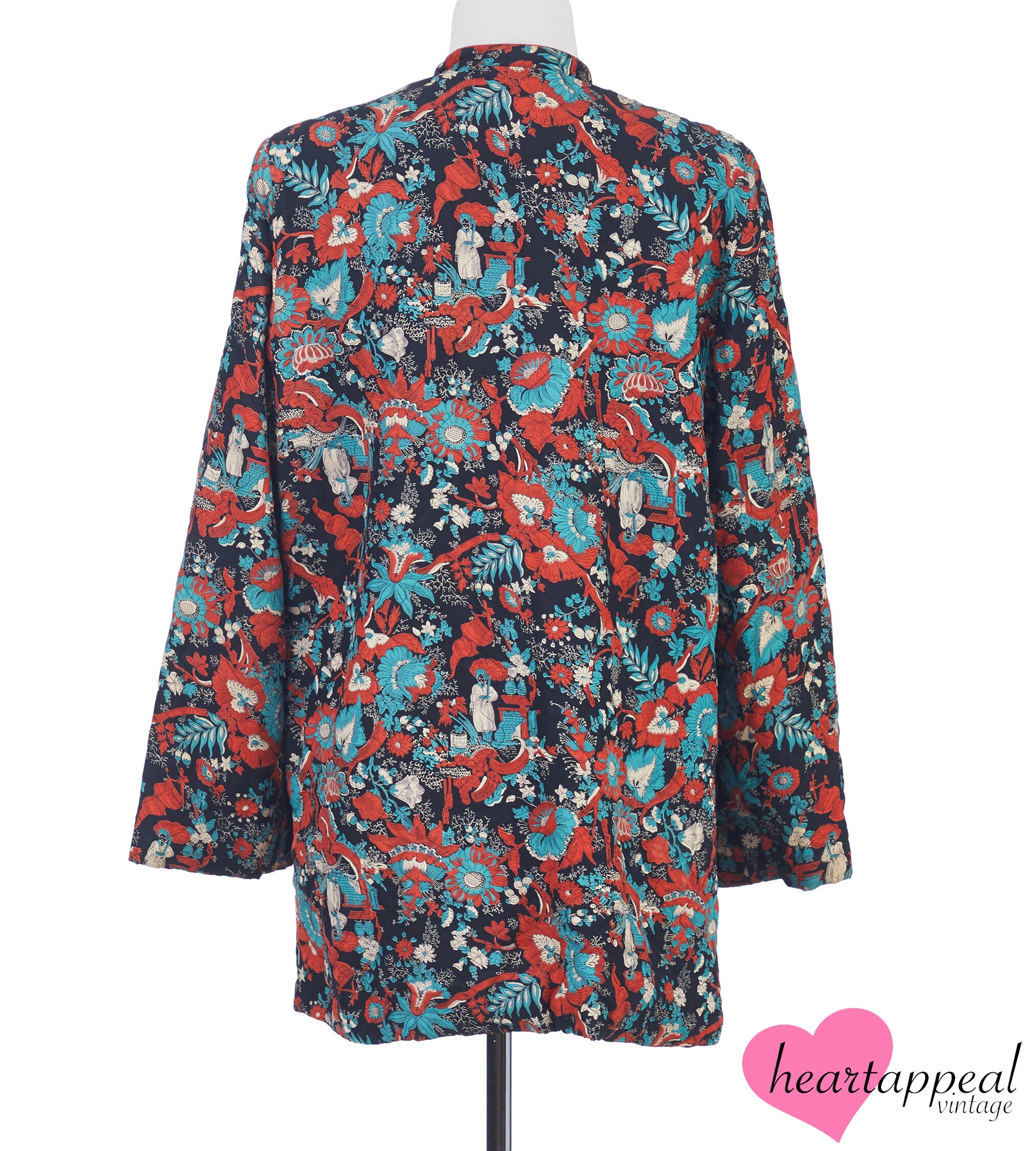 Vintage 1940s Textron Jacket // Asian Inspired Novelty Rayon Quilted ...