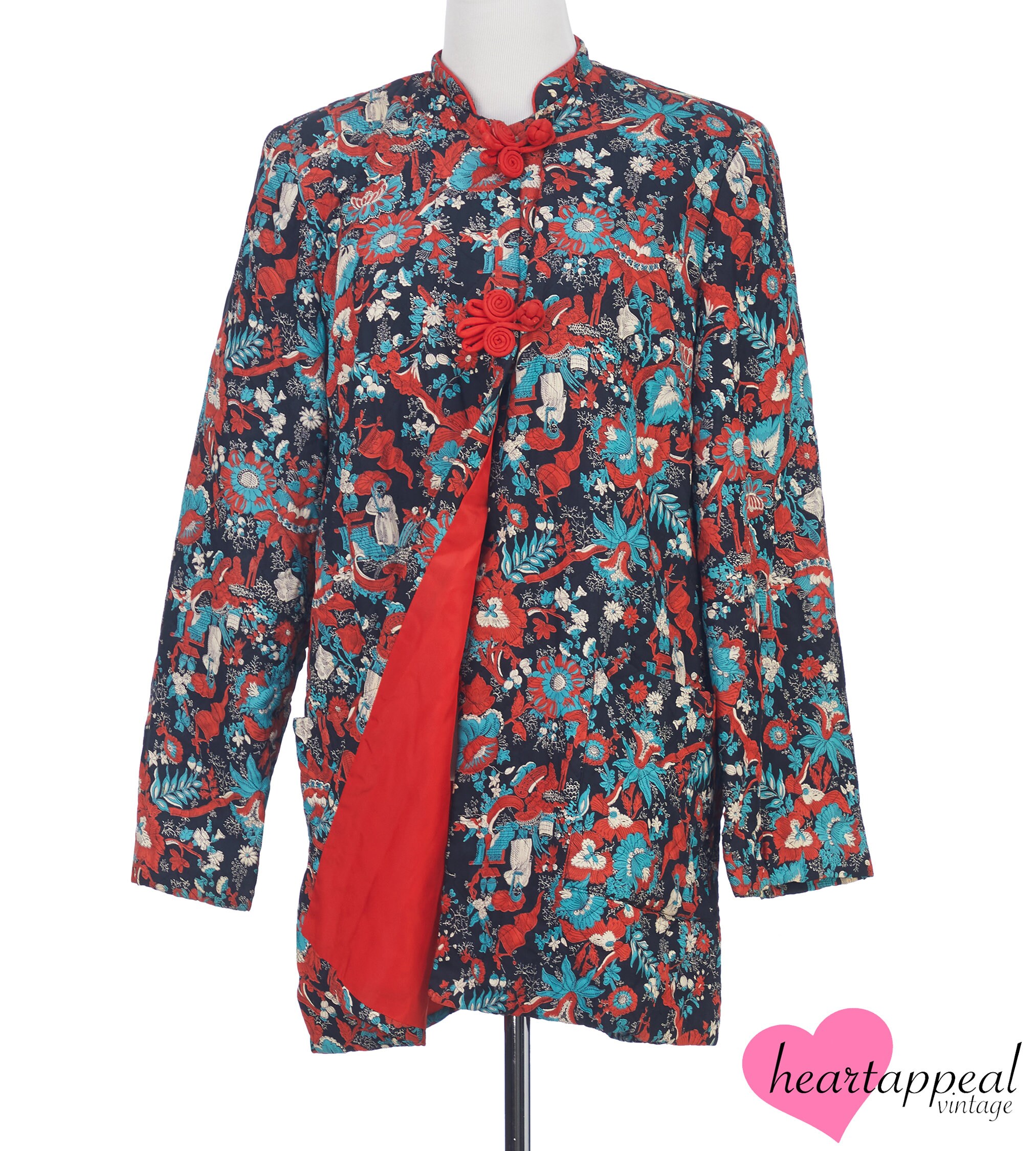 Vintage 1940s Textron Jacket // Asian Inspired Novelty Rayon Quilted ...