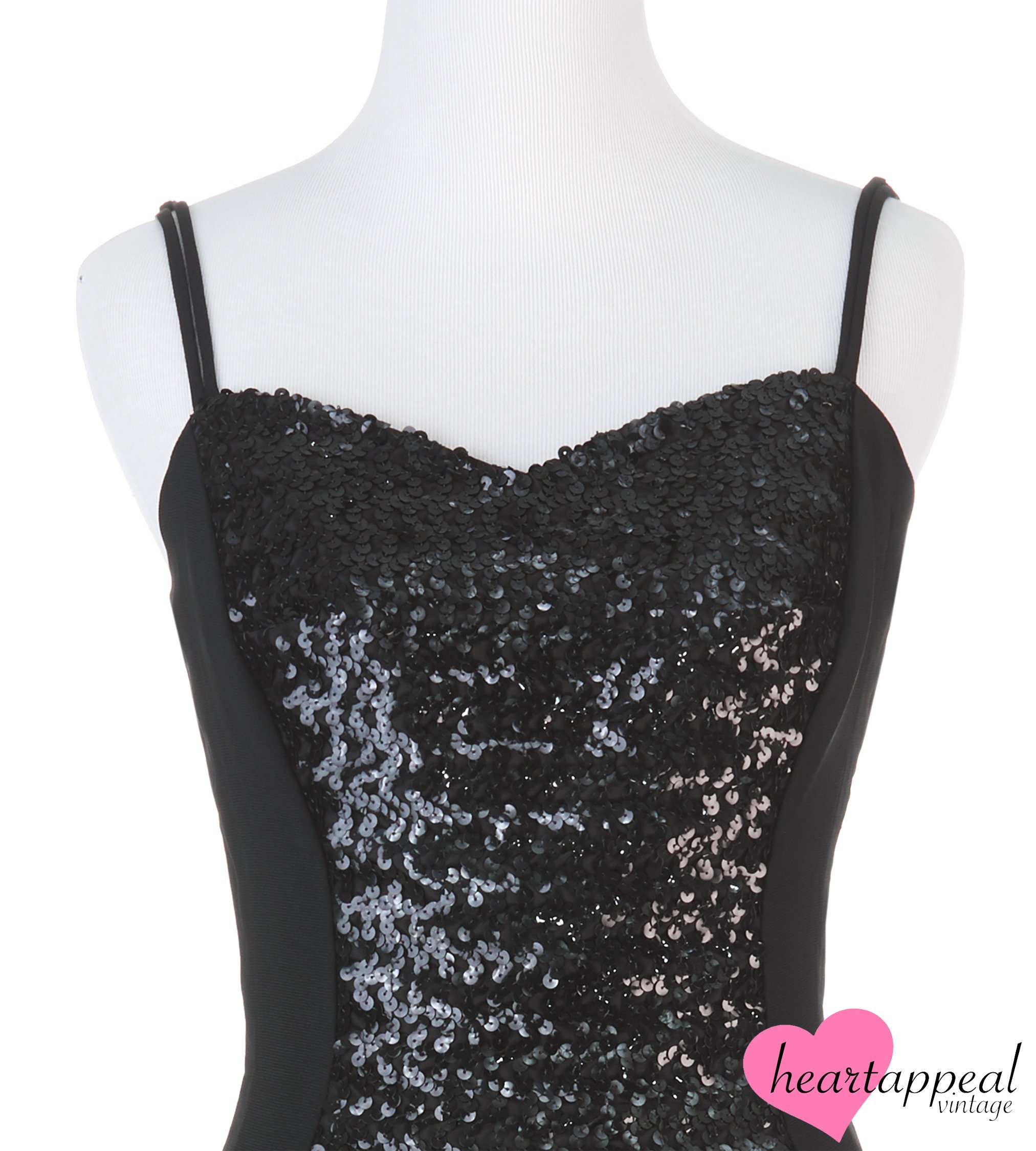 Vintage 1950s Dress // Chic Sequin Panel Cocktail Little Black Dress S ...