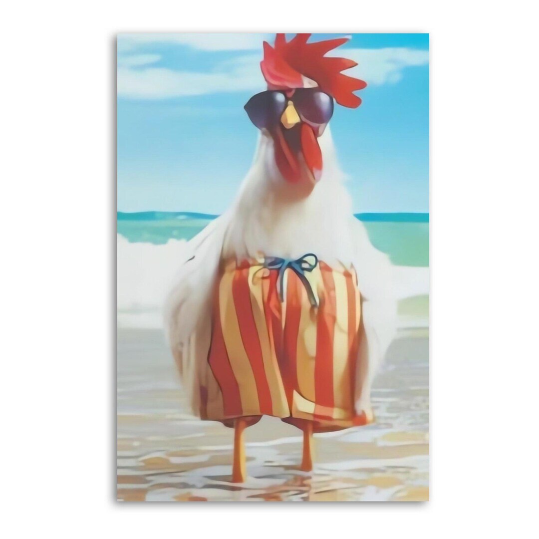 Anthropomorphized Rooster Beach Vacation Home Decoration - Etsy