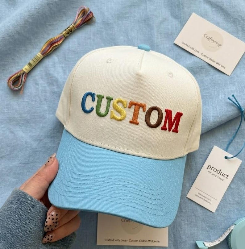 Custom 3d Puff, Embroidered Trucker, Snapback Cap, Personalized Text, 5 ...