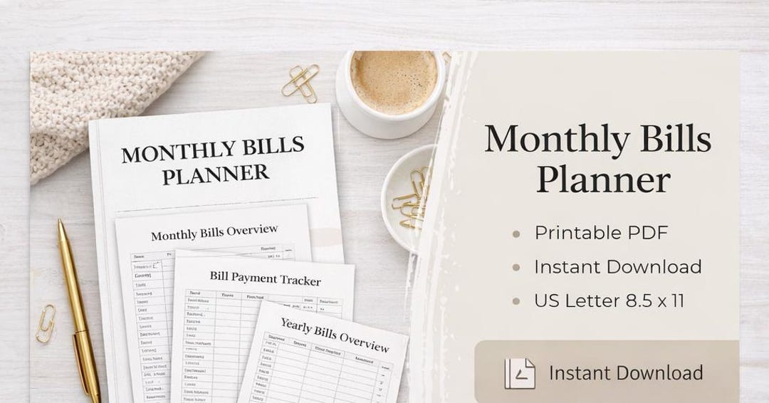 Monthly Bills Planner Printable | Bill Payment Tracker | Yearly Bills ...