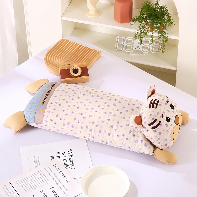 Cartoon Tiger Neck Pillow – Soft Cotton Travel Pillow for Kids & Adults ...