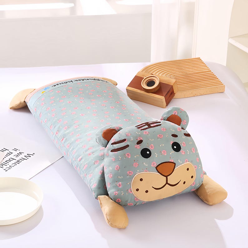 Cartoon Tiger Neck Pillow – Soft Cotton Travel Pillow for Kids & Adults ...