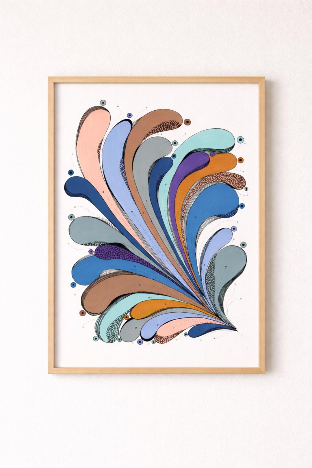 Expressive Plume – Colorful Modern Abstract Art Print, Original Hand ...