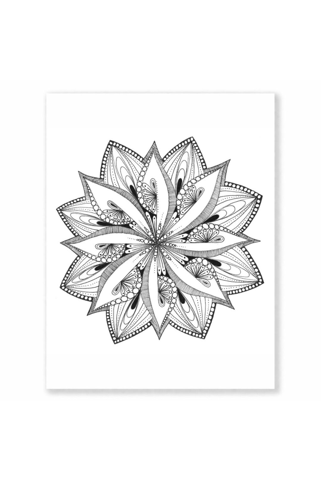 Printable Coloring Page - Centered Bloom | Mandala Zentangle Art ...