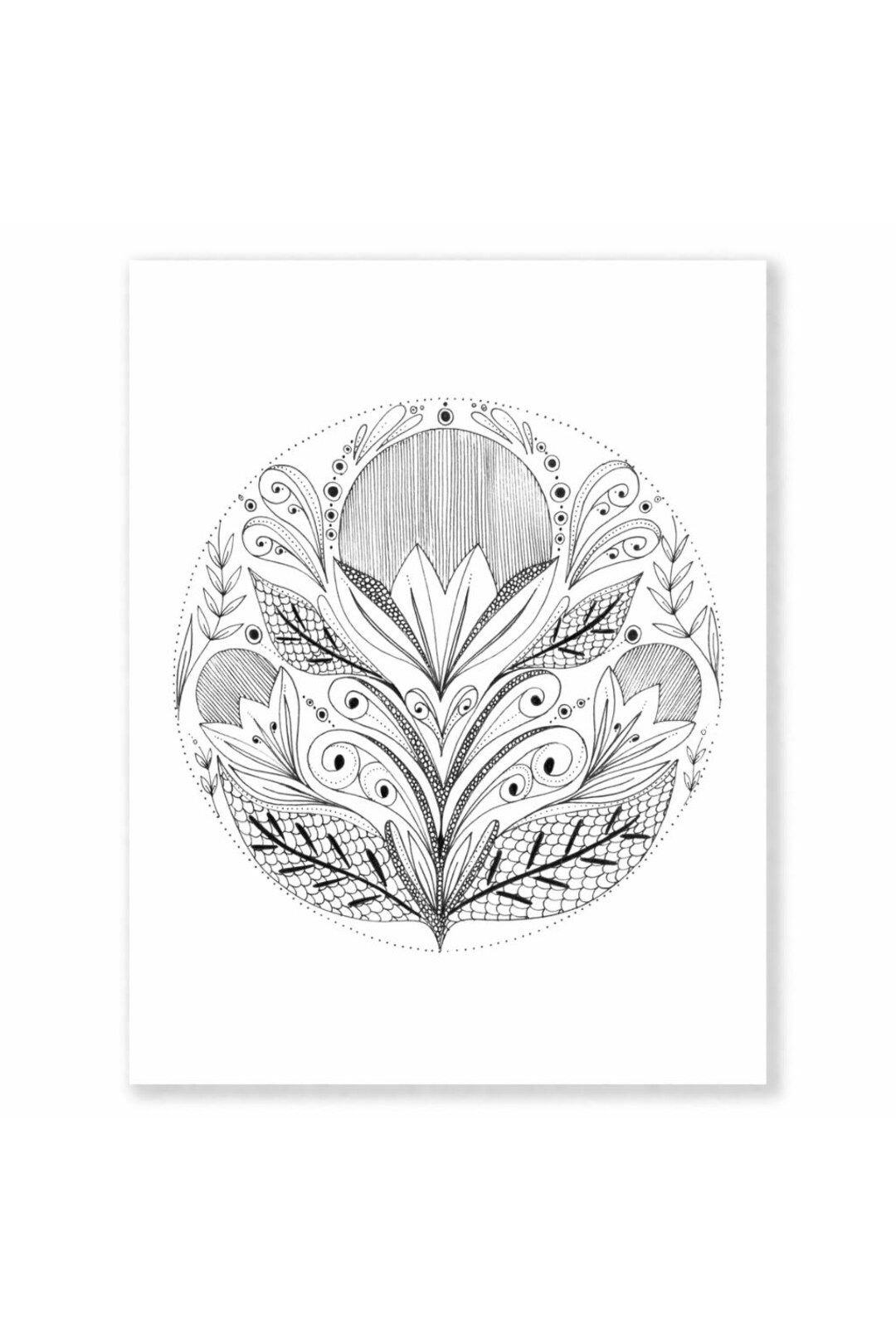 Printable Coloring Page - Open Bloom | Botanical Zentangle Art | Zen ...