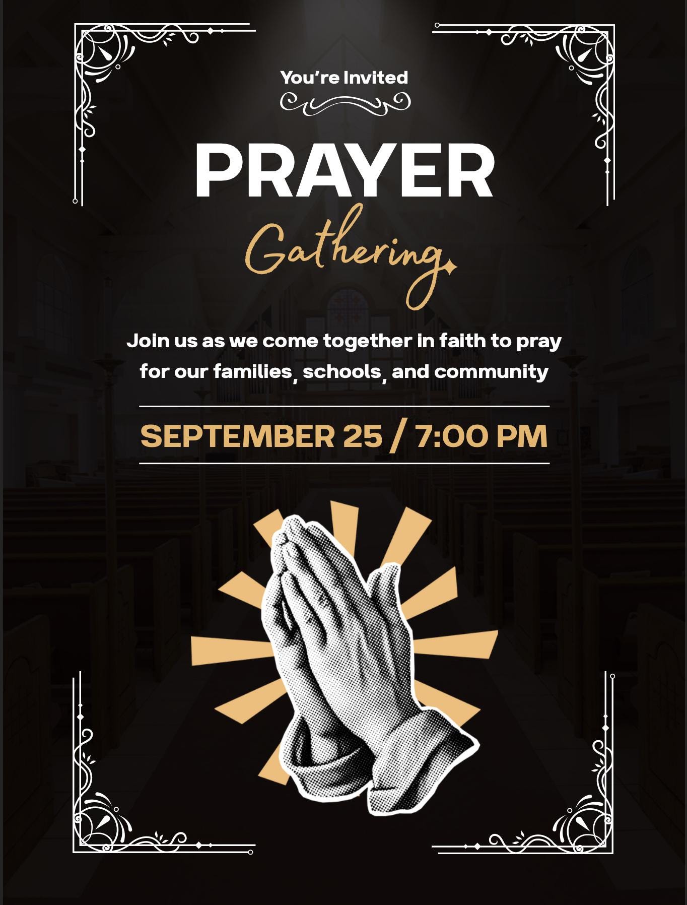 Editable Prayer Gathering Invitation | Church Event Flyer (instant ...