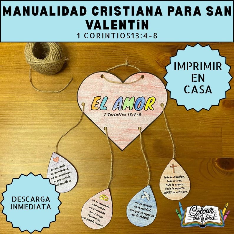 Manualidad Cristiana De San Valentín, 1 Corintios 13, El Amor Es ...