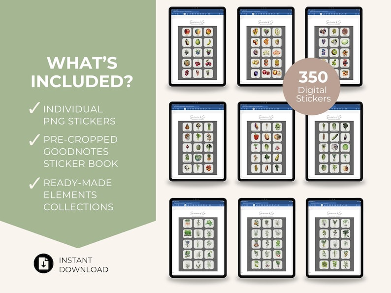 Garden Planner Stickers | Fruits, Vegetables, Herbs (digital Download ...