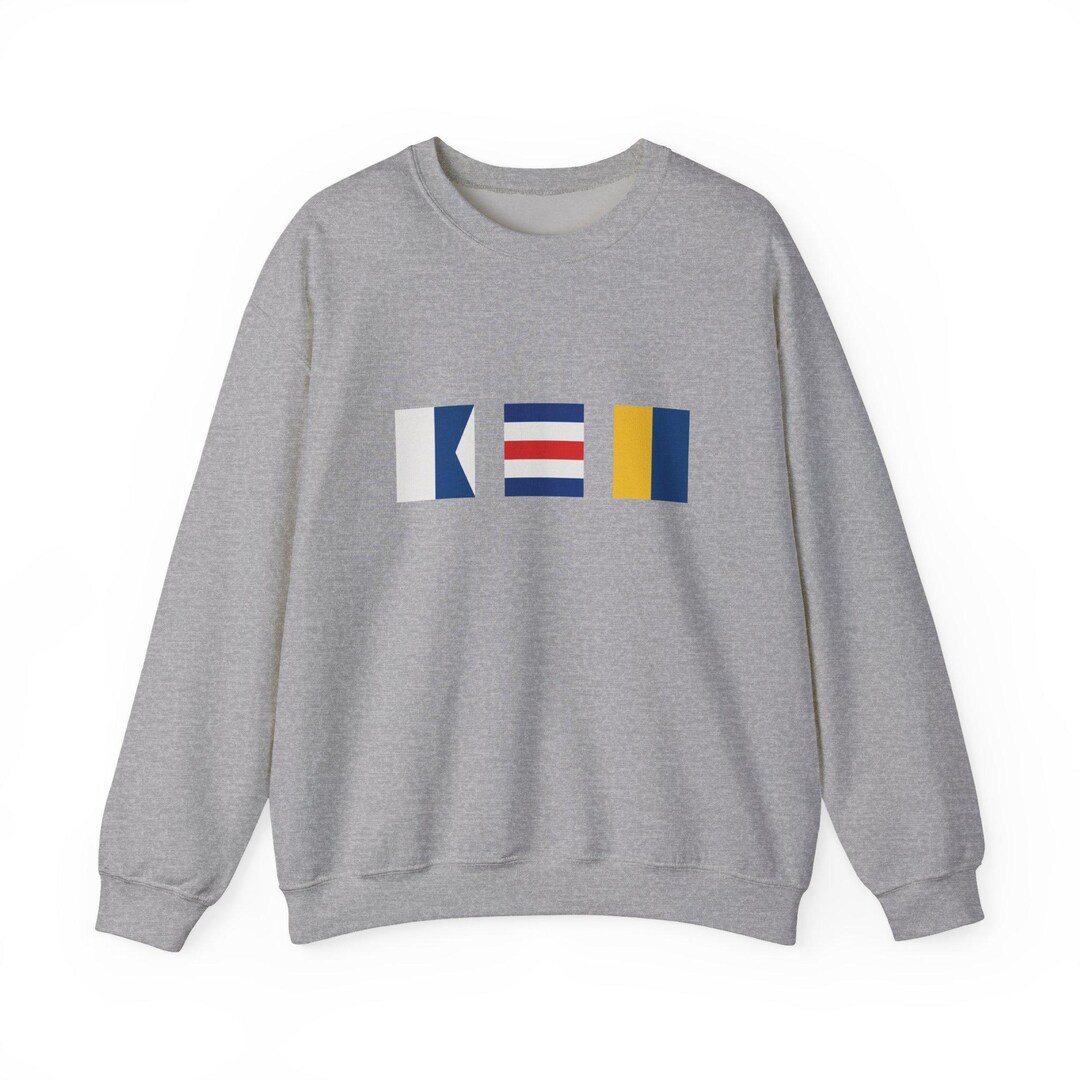 ACK Nantucket Nautical Signal Flags Crewneck Sweatshirt | Maritime Flag ...
