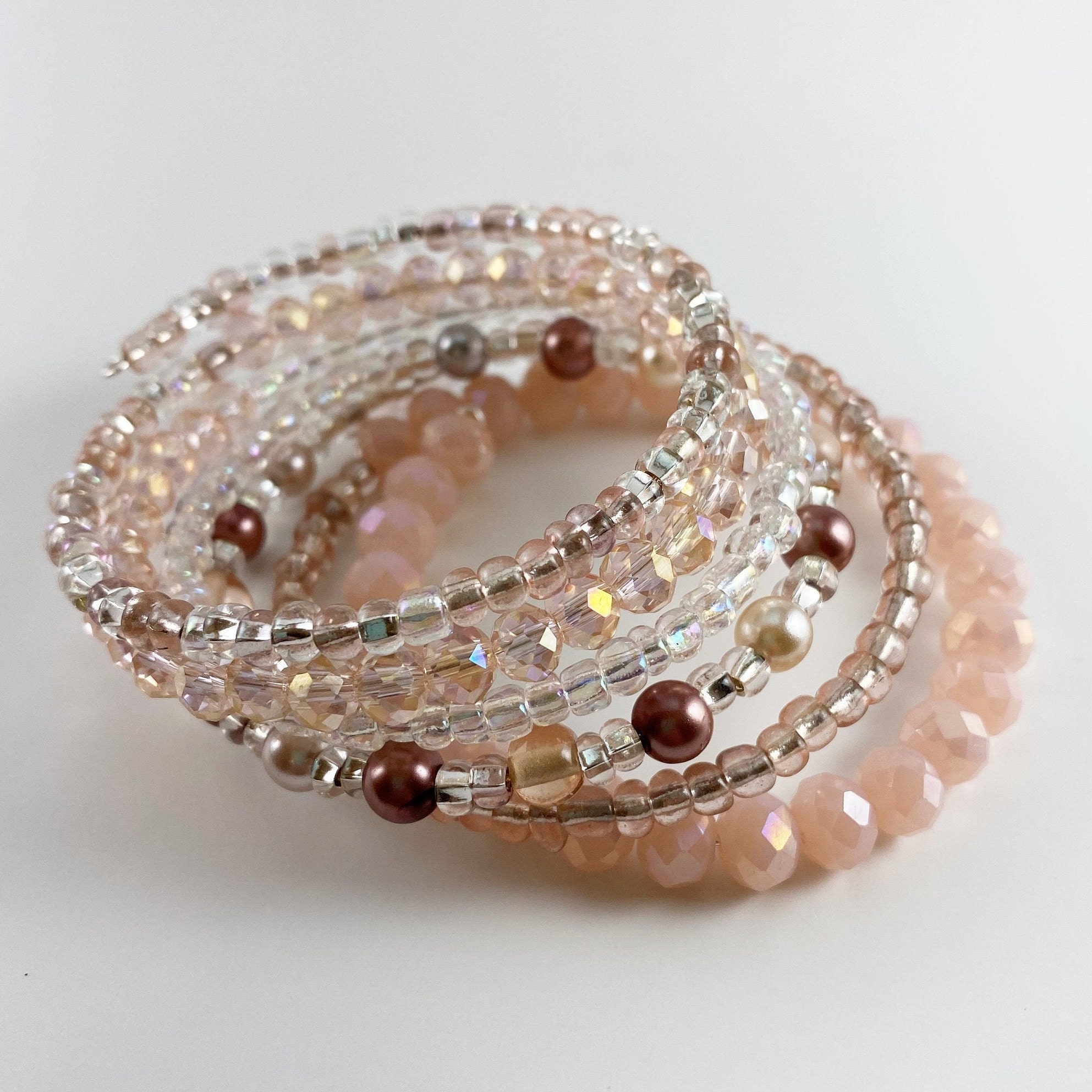 Pink Wrap Memory Wire Bracelet - Etsy