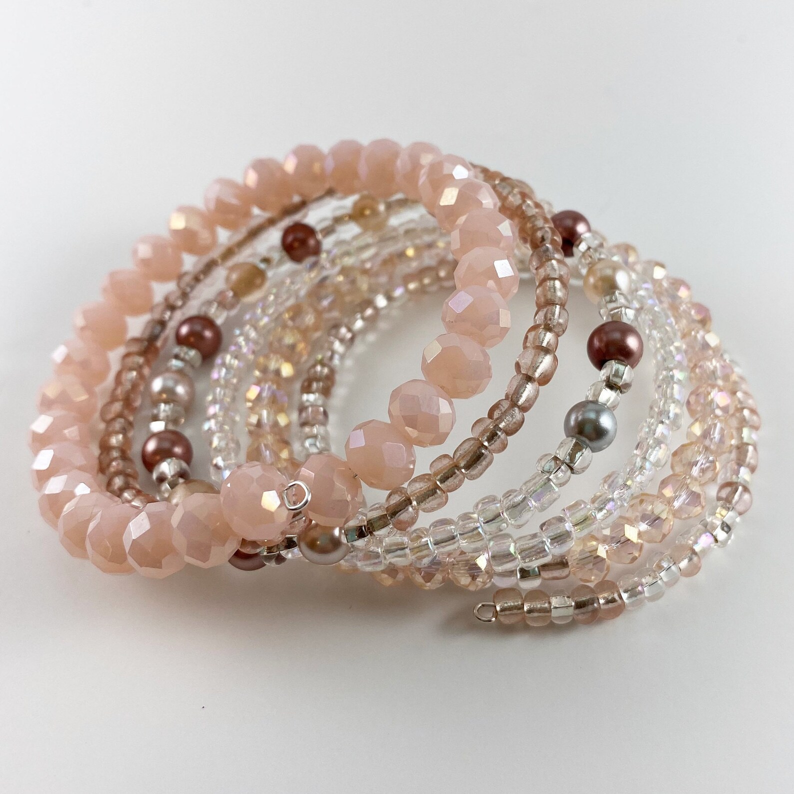 Pink Wrap Memory Wire Bracelet - Etsy