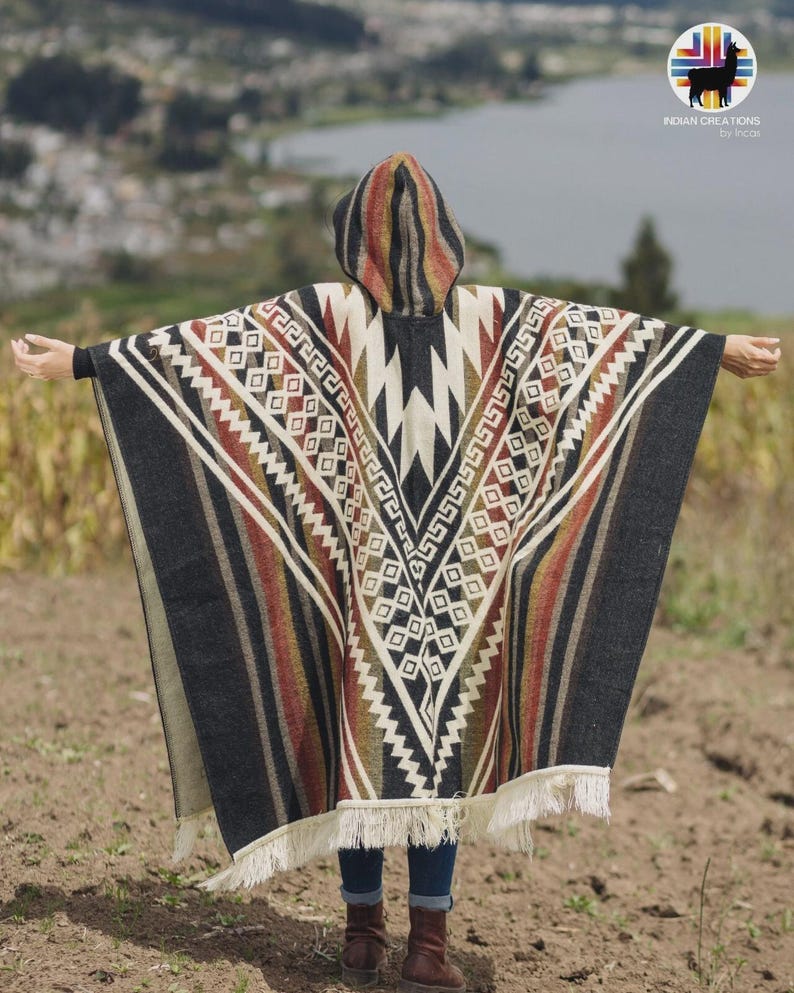 Alpaca Poncho (patagonian Desert) Handcrafted by Indigenous Hands ...