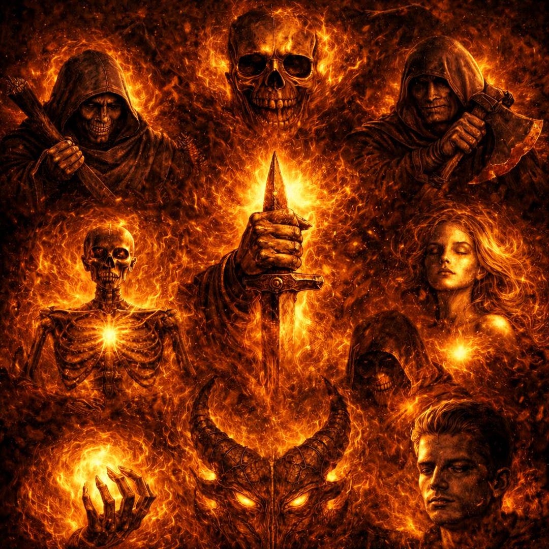 Dark Fantasy Character PNG | Gothic Occult Art for T-shirt, Print ...