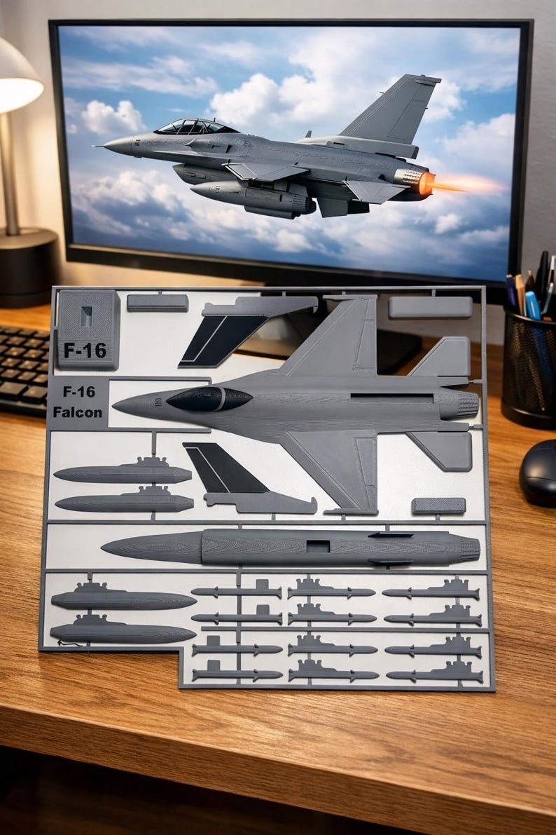 F-16 Falcon 3D Printed Model Kit – DIY Aviation Gift - Etsy