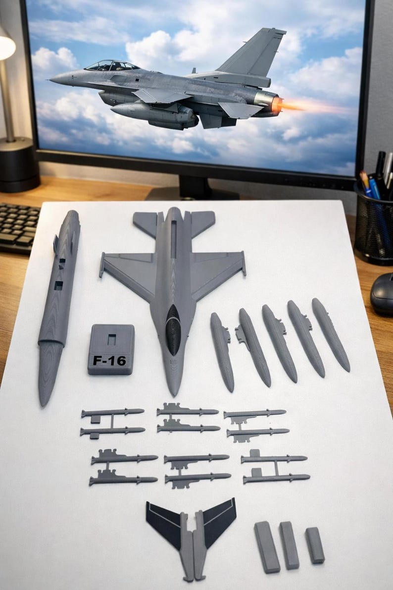 F-16 Falcon 3D Printed Model Kit – DIY Aviation Gift - Etsy