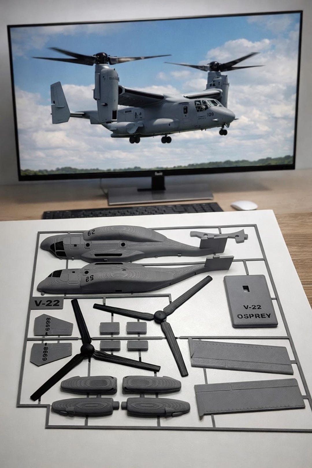 V-22 Osprey Model Kit (3D Printed) – Tiltrotor Aircraft – Unassembled ...