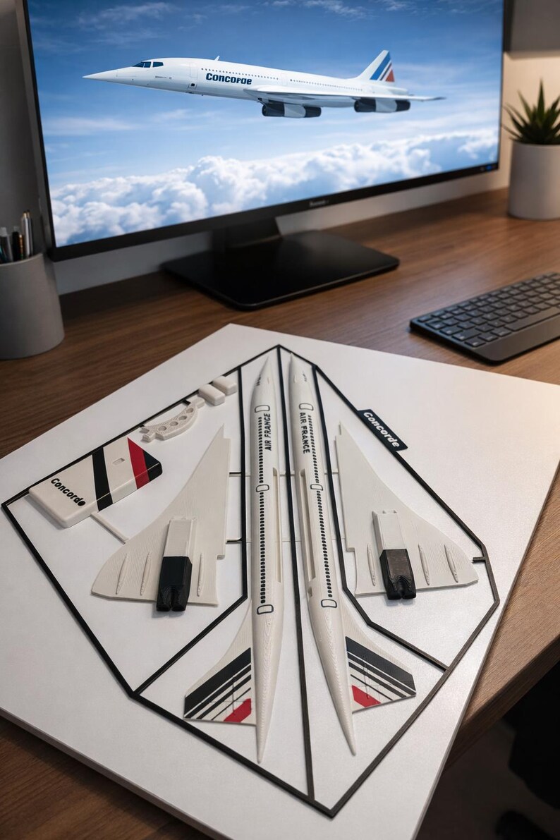 Concorde Supersonic Jet 3D Printed Model Kit – Unassembled DIY Aircraft ...