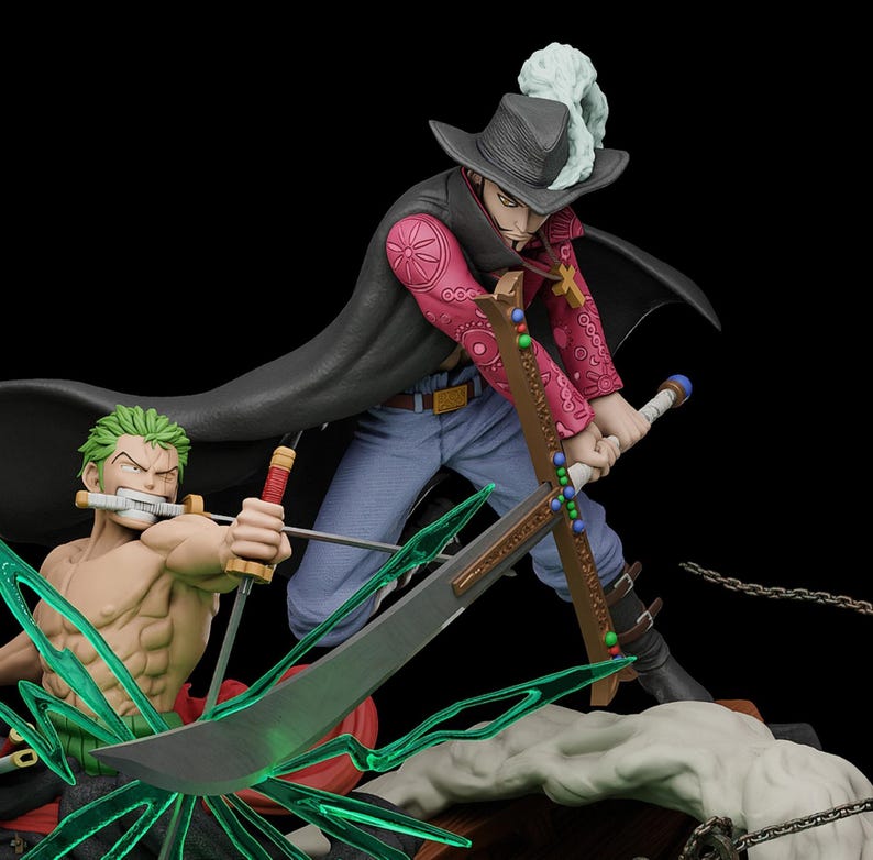 3D Figure STL Zoro Vs Mihawk One Piece - Etsy