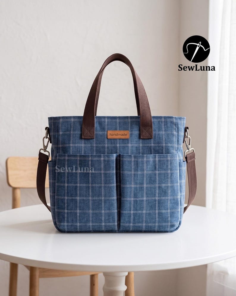 Tote Bag Sewing Pattern PDF | Brooklyn Multi-pocket Crossbody Bag ...