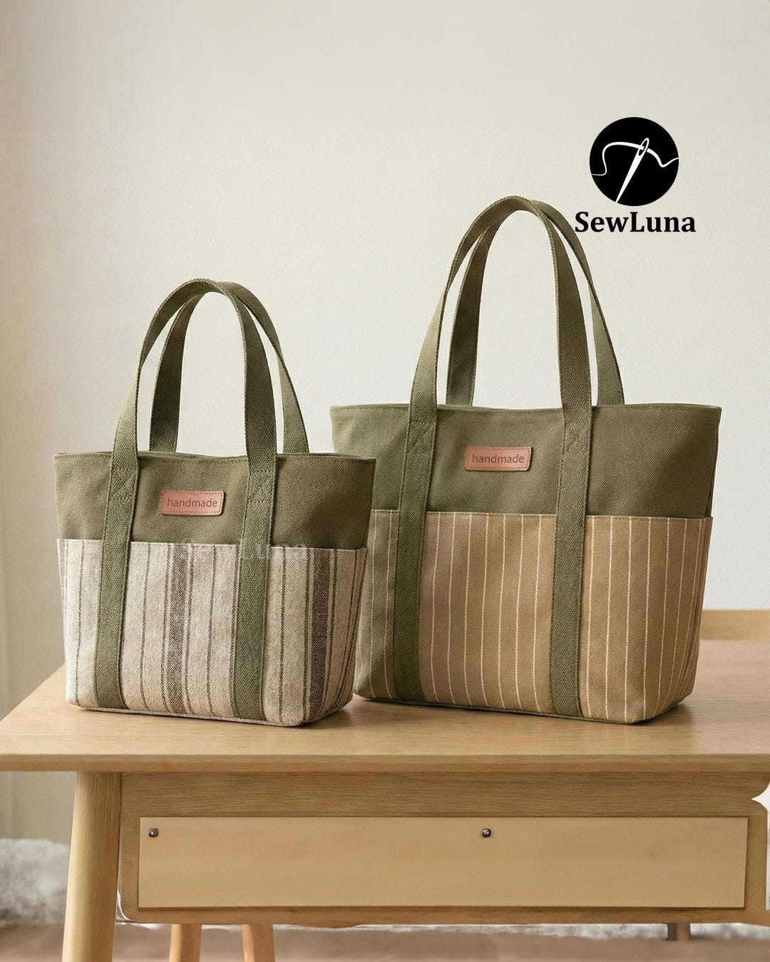 Margo Urban Tote Bags Sewing Pattern (2 Sizes) | Beginner DIY Canvas ...