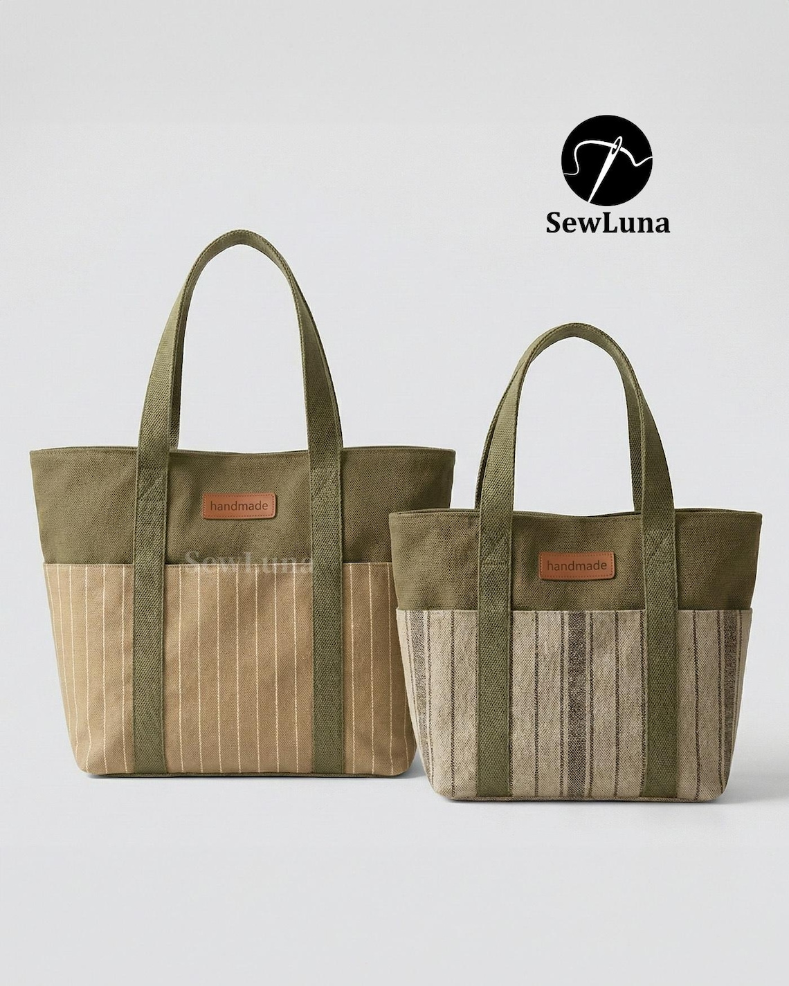 Margo Urban Tote Bags Sewing Pattern (2 Sizes) | Beginner DIY Canvas ...