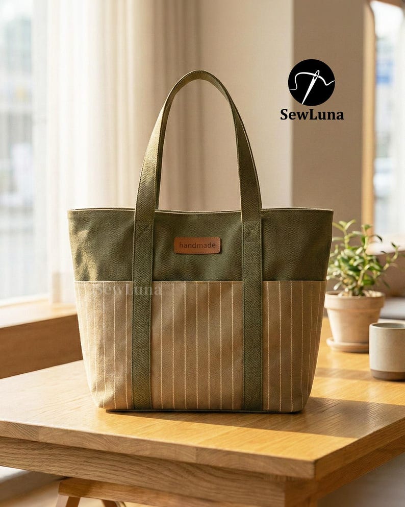 Margo Urban Tote Bags Sewing Pattern (2 Sizes) | Beginner DIY Canvas ...