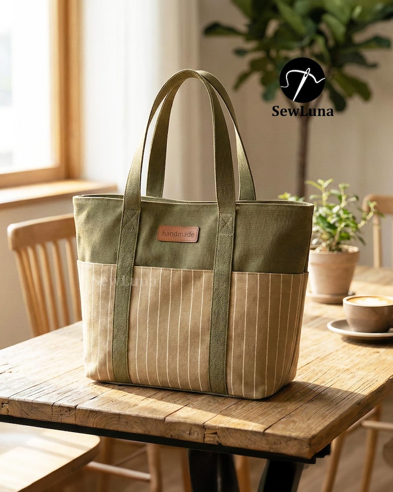 Margo Urban Tote Bags Sewing Pattern (2 Sizes) | Beginner DIY Canvas ...