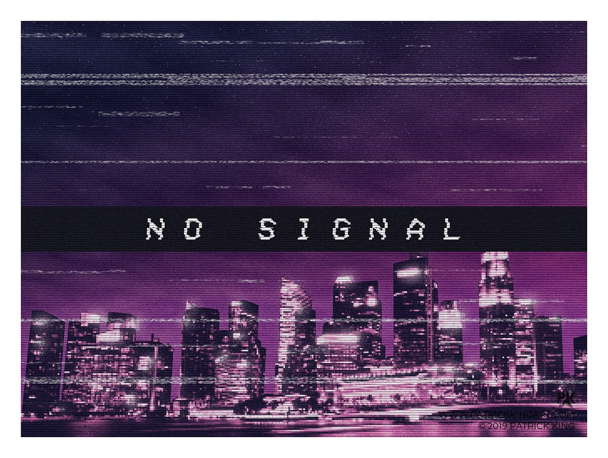 Vaporwave No Signal Art Print - Synthwave, Outrun, 80s, Retro, Glitch ...