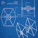 Star Wars TIE Fighter Schematic Art Print - TIE Bomber, TIE Interceptor ...