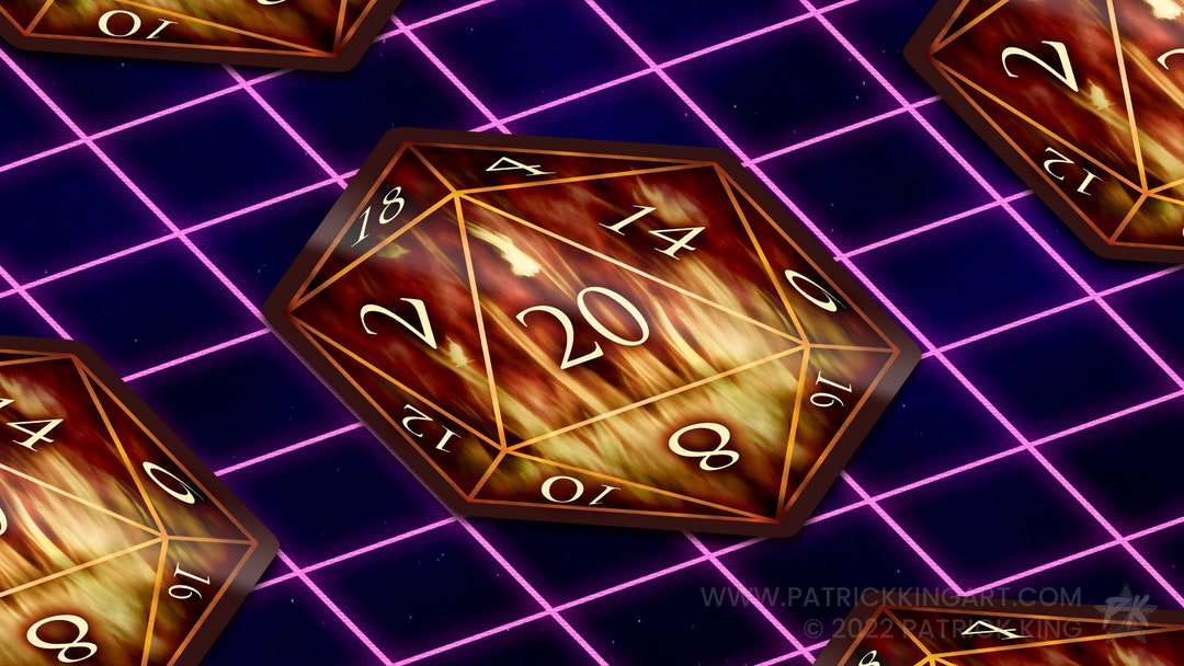 D20 Fire Vinyl Sticker - D&d, Dungeons and Dragons, Dice, Gaming, Rpg, Horror, Demon, Flames ...