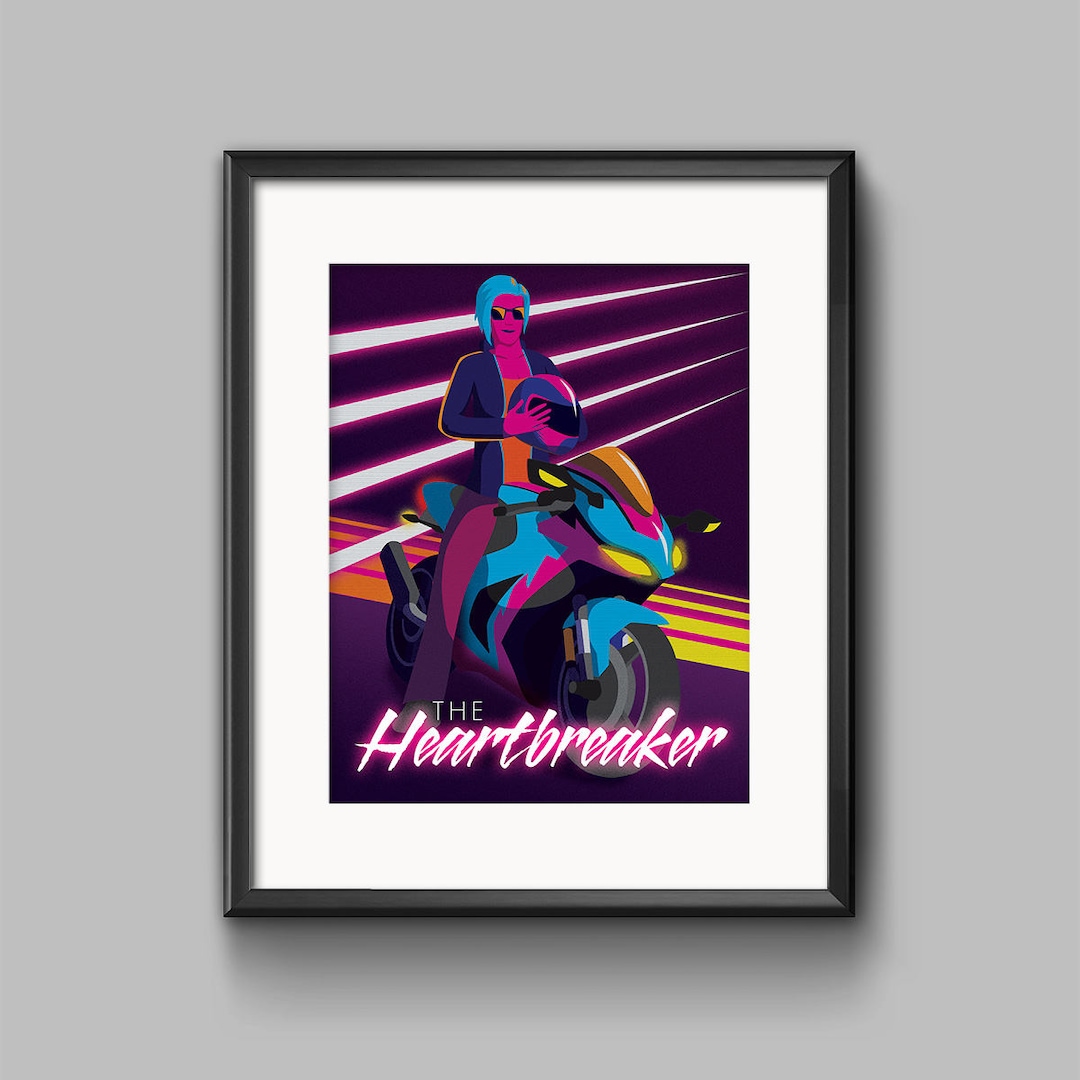 The Heartbreaker Art Print and Sticker - Synthwave, Vaporwave ...