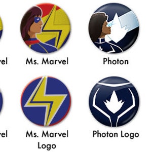 The Marvels Buttons - 1" Buttons, Pins, Captain Marvel, Ms. Marvel ...