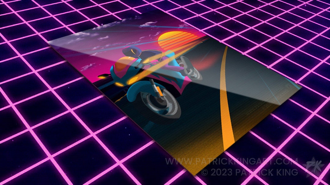 Oceanside Sticker Synthwave, Vaporwave, Outrun, 80s, Retro, Neon ...