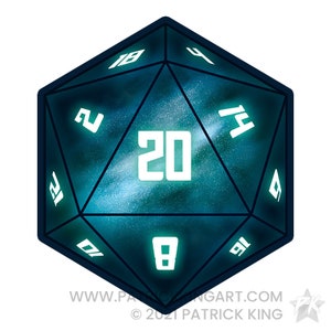 D20 Galaxy Vinyl Sticker - D&d, Dungeons and Dragons, Dice, Gaming, Rpg ...
