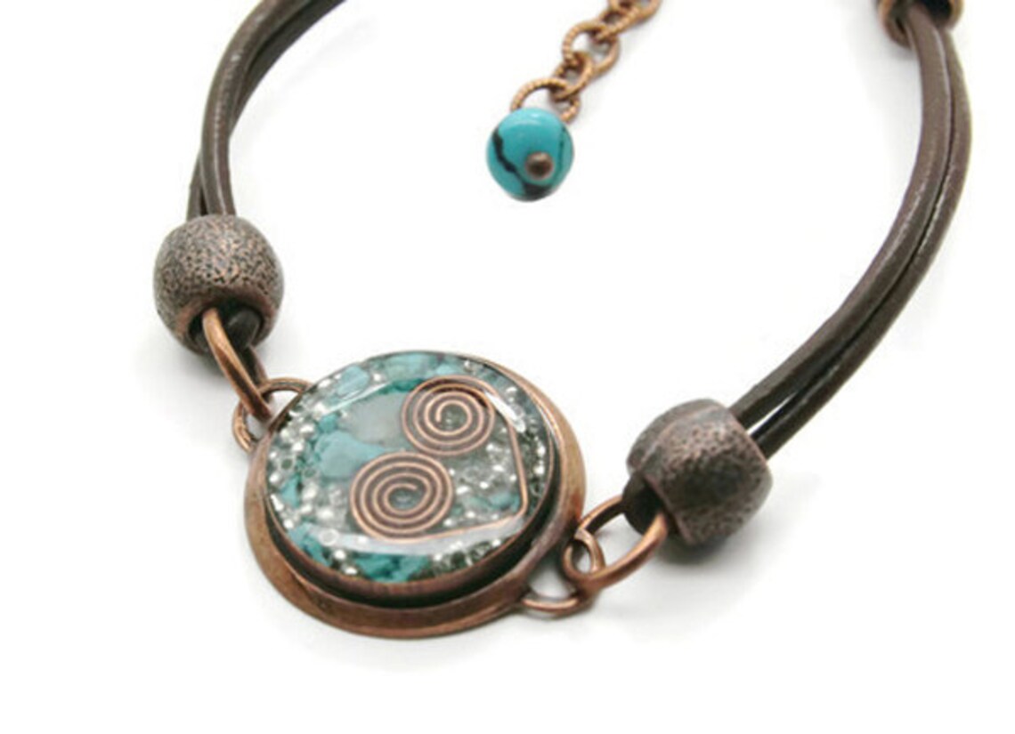 Orgone Energy Bracelet Leather Friendship Bracelet Copper - Etsy