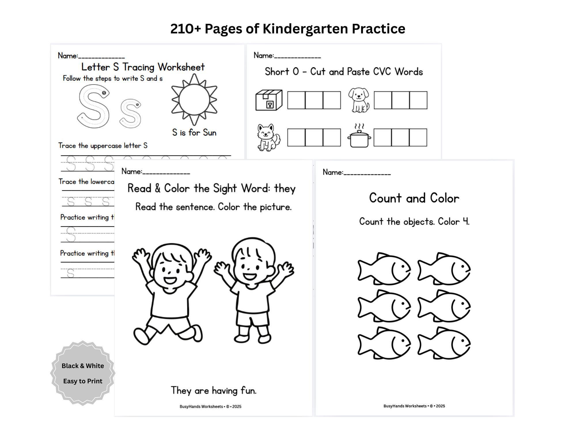 Kindergarten Mega Bundle | Alphabet, Numbers, CVC & Sight Words ...