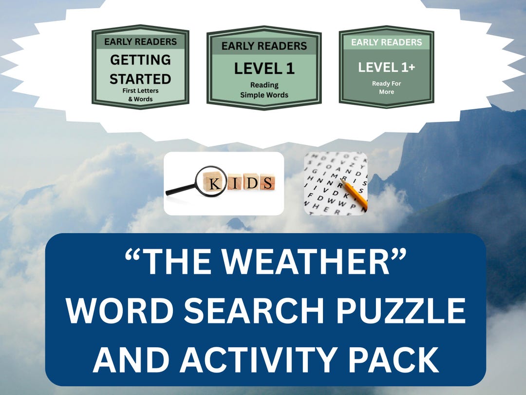 The Weather Word Search Bundle, Early Reader Printable Activity Pack, 3 ...