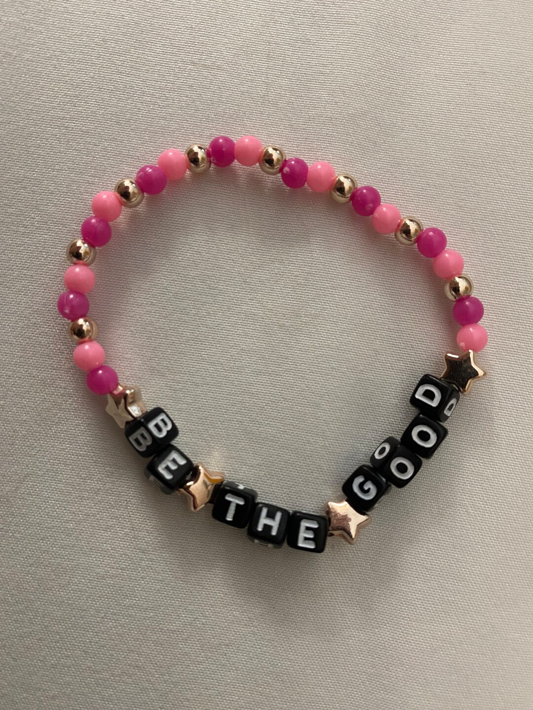 Inspirational Quote Stretchy Elastic be THE Good Beaded Acrylic Jewelry ...