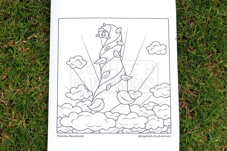 Matcha Beanstalk Colouring Page by Sophie (downloadable File) - Etsy