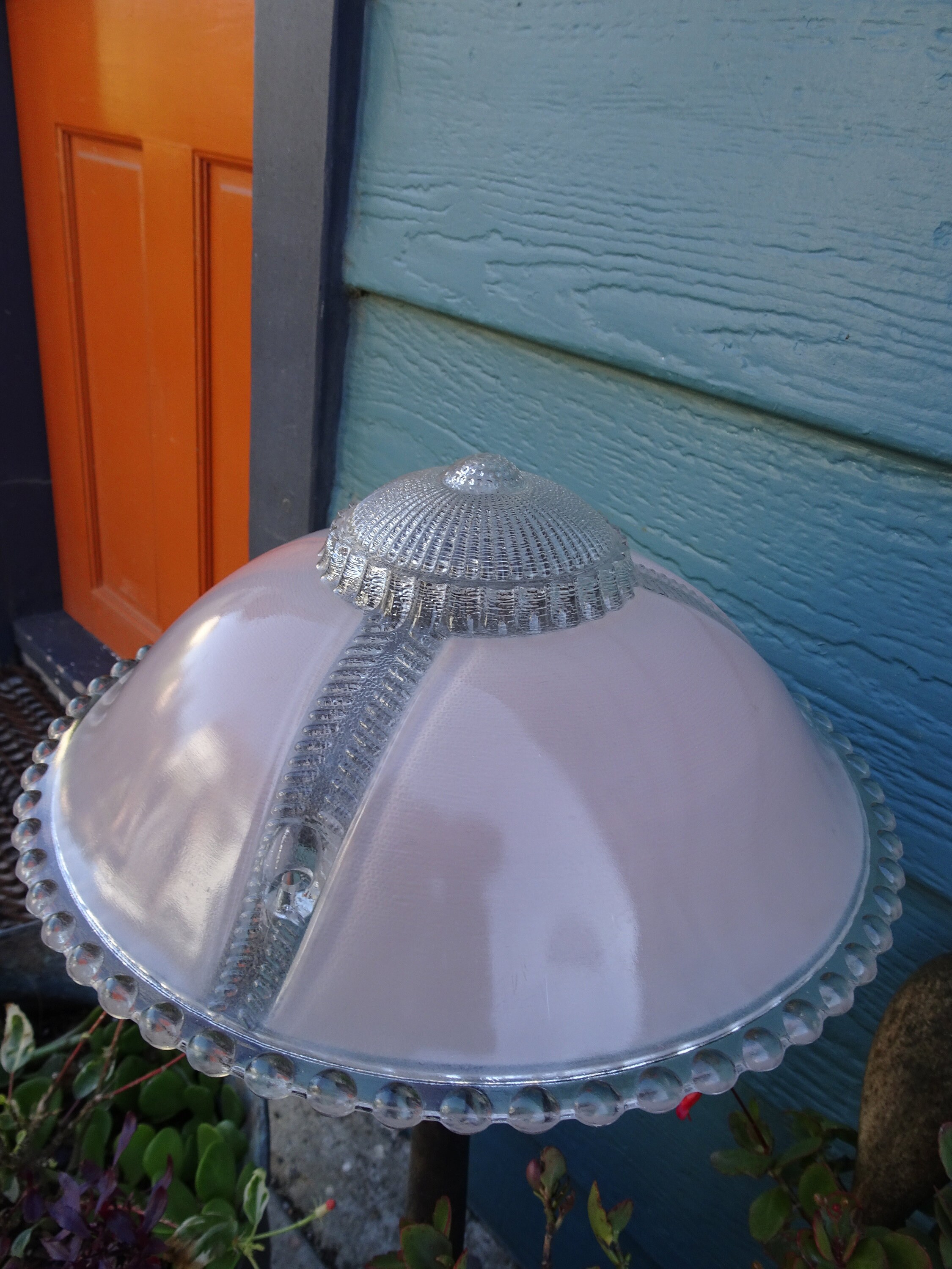 Art Deco Pink Glass Ceiling Light Shade, Polka Dot Glass Shade - Etsy
