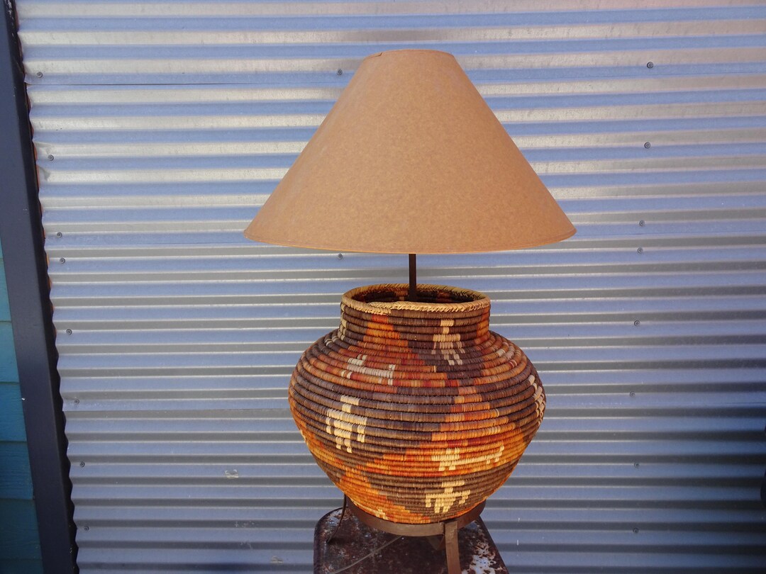 Woven Basket Lamp, Native American Basket Lamp - Etsy