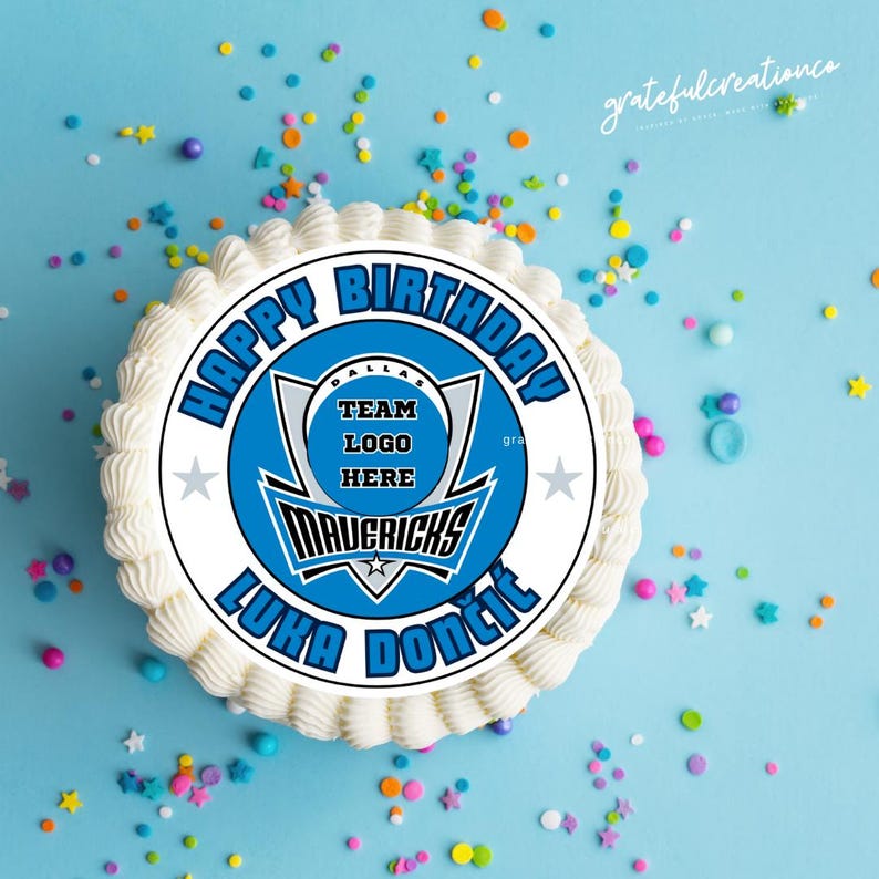 Ditable Dallas Mavericks Birthday Cake Topper, Basketball Party Decor ...