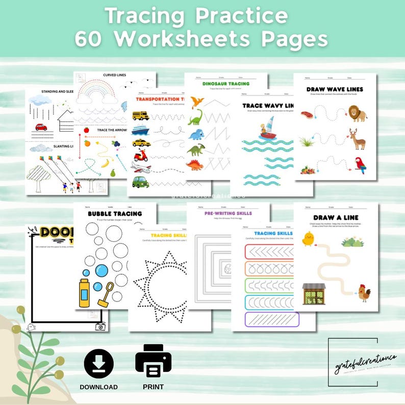 Toddler Tracing Worksheets, Prewriting Practice, Fine Motor Skills ...