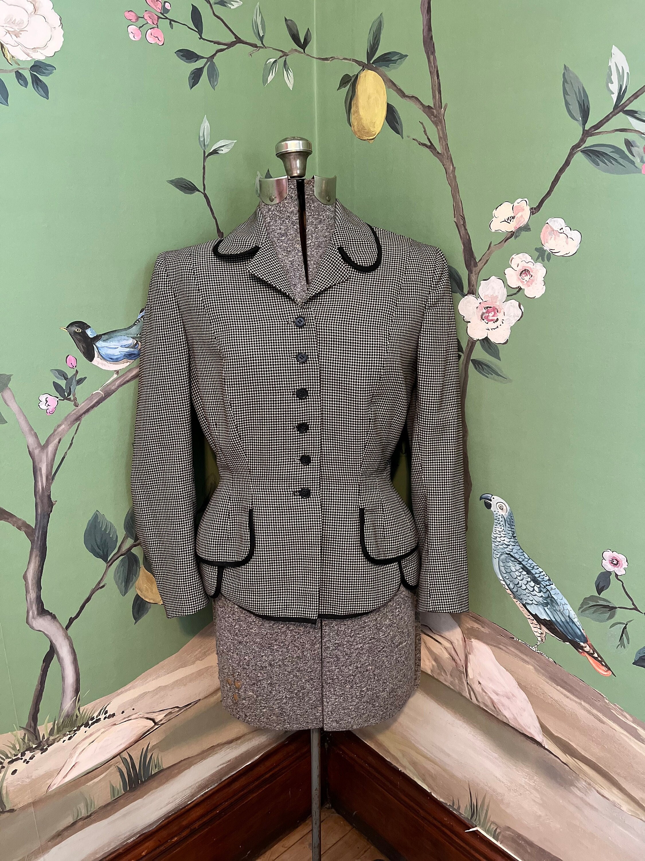 1940s New Look Black and White Check Suit Jacket - Etsy